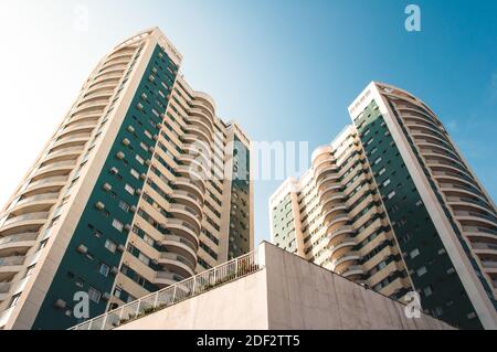 Modern high rise luxury apartment buildings , The Terraces, in central ...