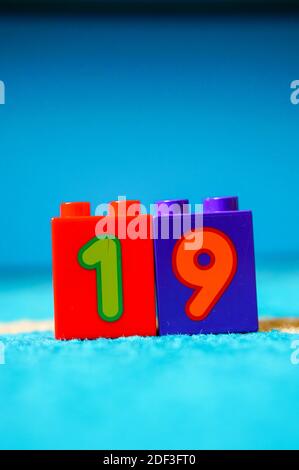 POZNAN, POLAND - Mar 03, 2016: Lego Duplo blocks showing the numbers ...