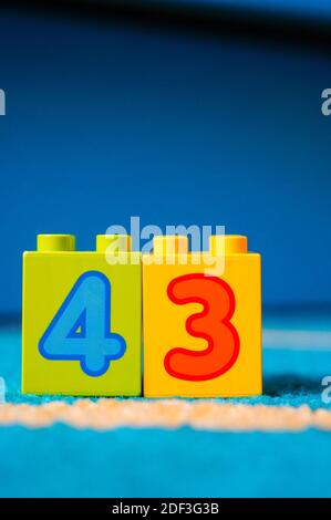 POZNAN, POLAND - Mar 03, 2016: Lego Duplo blocks showing the numbers ...