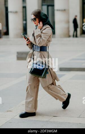 Street style, Tania Dudu arriving at Givenchy Spring Summer 2024 show ...