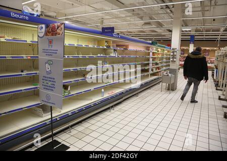 View of a quieter than usual Carrefour Rosny 2 shopping centre this ...
