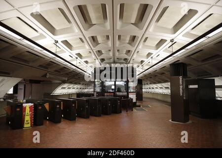 Usually very busy Washington metro Union Station is seen empty during a ...