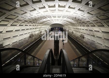Usually very busy Washington metro Union Station is seen empty during a ...