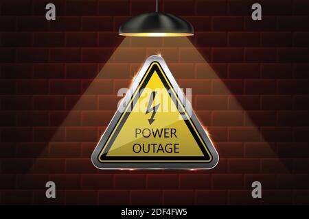 Power outage warning sign. Vector on transparent background Stock ...