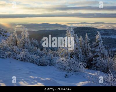 winter landscapes in the forest on a mountain Stock Photo - Alamy