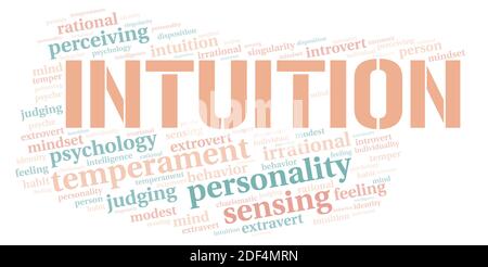 Intuition typography word cloud create with text only Stock Photo - Alamy
