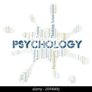 Psychology typography word cloud create with text only Stock Photo - Alamy
