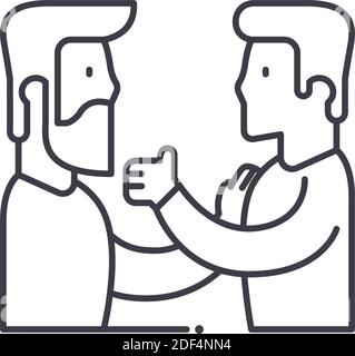 motivate line icon, outline symbol, vector illustration, concept sign ...