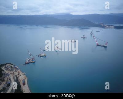 Aerial photo shows the construction site of Shanghai-Chongqing-Chengdu ...