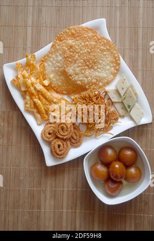 Chakri Indian savoury spicy crunchy rice stick snack background Stock ...