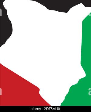 Kenya logo. Sign with the map of the country and colored stripes ...