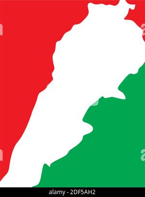 Lebanon logo. Sign with the map of country and colored stripes, vector ...
