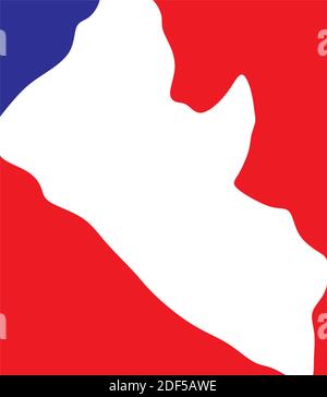 Liberia logo. Sign with the map of the country and colored stripes ...