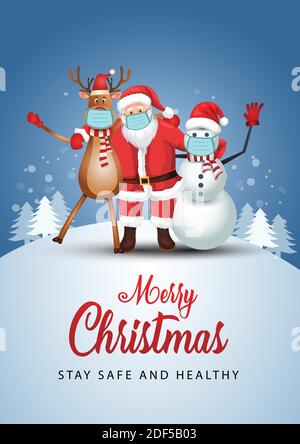 merry christmas. santa claus and reindeer drinking beer with removed ...