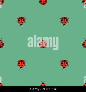 Cute Ladybug Seamless Pattern Background Illustration Stock Photo - Alamy