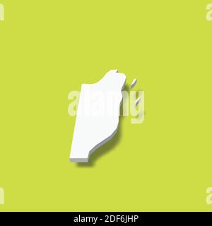 Belize country simplified map. Green silhouette with thin black contour ...