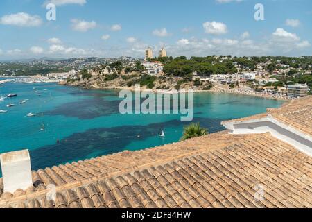 The view from El Portet Beach, also known as Playa del Portet or Cala ...