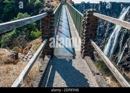 Knife edge bridge at the Victoria Falls Livingstone Zambia Africa Stock ...