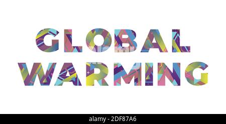 The word Climate Change concept and theme painted in colorful ...