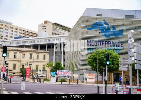 Banner in front of the Timone Hospital to celebrate May 1st, during the ...