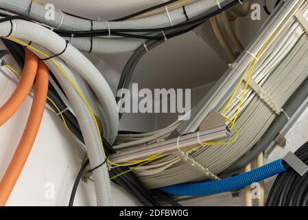Duct cable telecommunication, optical end electrical network Stock ...