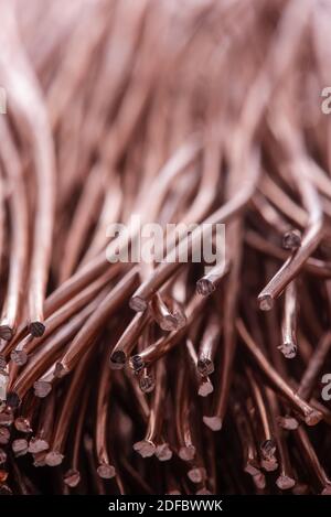 Copper wire, raw material and energy industry component Stock Photo - Alamy