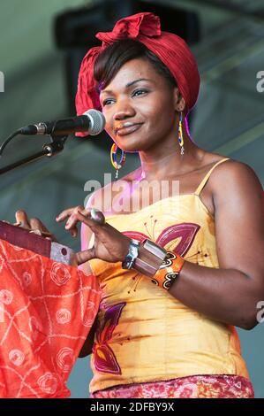 Kareyce Fotso, a singer from the Cameroon, performing at the 20th ...