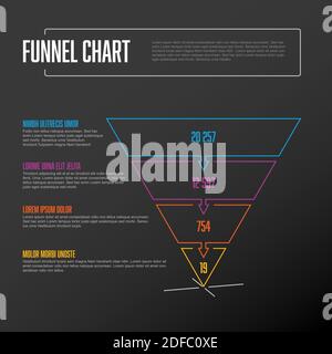 Vector Infographic 4 level layers funnel template with droplet pointers ...