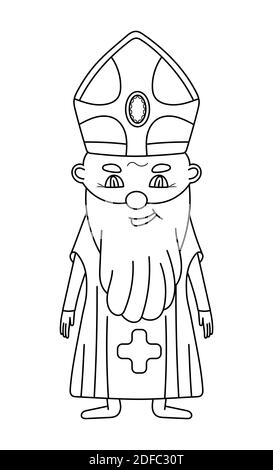 Christian Church Isolated Coloring Page for Kids Stock Vector Image ...