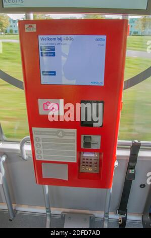 Inside An Allgo Bus At Almere The Netherlands 2018 In Black And White ...