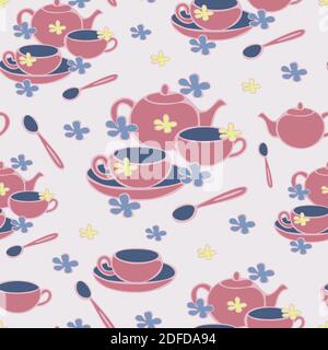Coffee shop background, pink wallpaper vector Stock Vector Image & Art ...