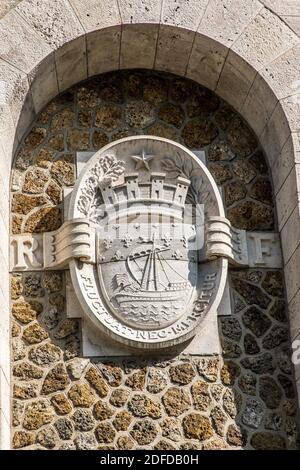 Fluctuat nec mergitur, the latin motto of Paris, France, is seen on a ...