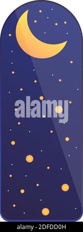 Bookmark with starry sky icon. Cartoon of bookmark with starry sky ...