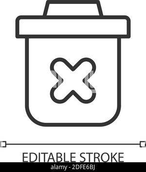 Delete button pixel perfect linear ui icon Stock Vector Image & Art - Alamy