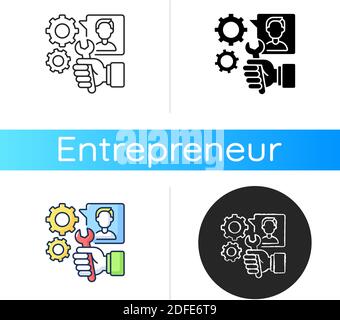 Providing services chalk white icon on black background Stock Vector ...