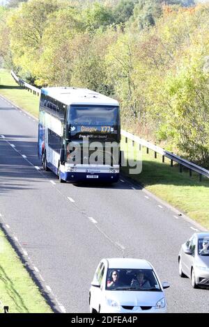 Stagecoach X77 bus on A77 between Ayr & Glasgow Stock Photo - Alamy