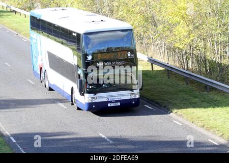 Stagecoach X77 bus on A77 between Ayr & Glasgow Stock Photo - Alamy