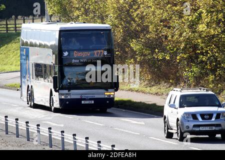 Stagecoach X77 bus on A77 between Ayr & Glasgow Stock Photo - Alamy