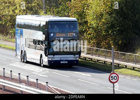 Stagecoach X77 bus on A77 between Ayr & Glasgow Stock Photo - Alamy