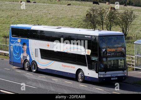 Stagecoach X77 bus on A77 between Ayr & Glasgow Stock Photo - Alamy
