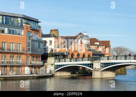 Eton riverside apartments across River Thames, Eton, Berkshire, England ...