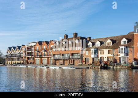 Eton riverside apartments across River Thames, Eton, Berkshire, England ...