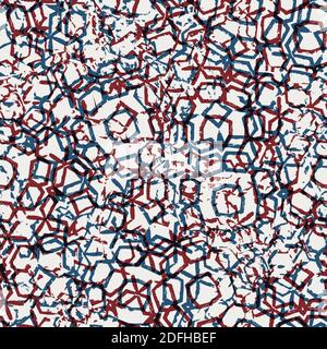 Seamless geo pattern in red blue black white Stock Photo - Alamy