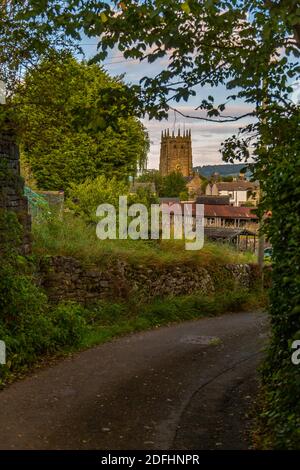 View of All Saints' Church and Youlgrave village, Peak District ...