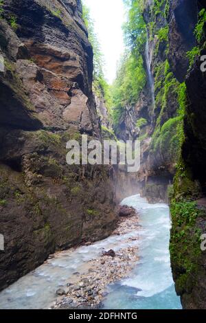 Partnachklamm gorge, Partnach river, Garmisch-Partenkirchen ...