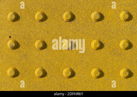 Tactile Paving Slabs Texture. Yellow Dot Walk Way, Blind Safety on ...