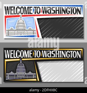 Vector illustration of the Welcome to Washington DC blue road sign ...