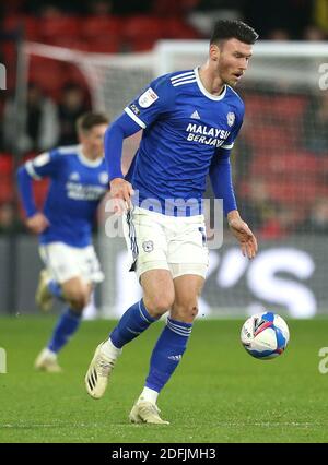Cardiff City's Kieffer Moore in action during the Sky Bet Championship ...