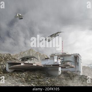 Science fiction military base Stock Photo - Alamy