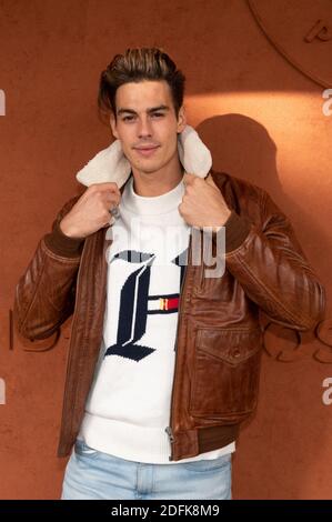 The model Corentin Huard attends the 2020 French Open at Roland Garros ...